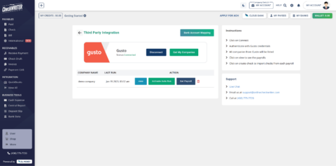 Gusto Integration for Payroll Check Printing | Easy & Fast