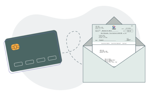 Mail Check From Credit Card And Wallet. Simplify Transactions
